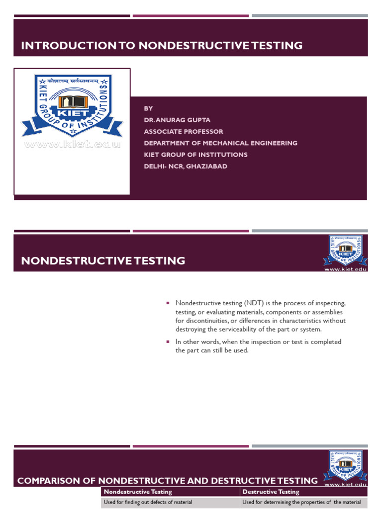 Ndt | PDF | Nondestructive Testing | Electric Current