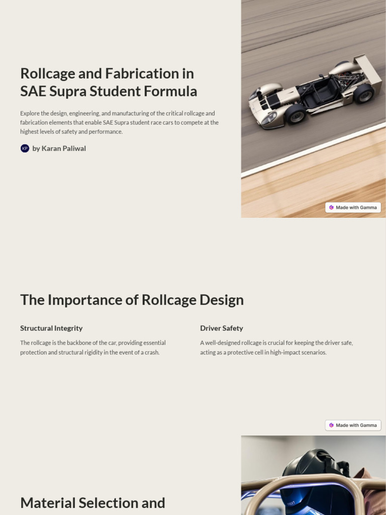 Rollcage Design for SAE Supra Racing | PDF | Mechanical Engineering