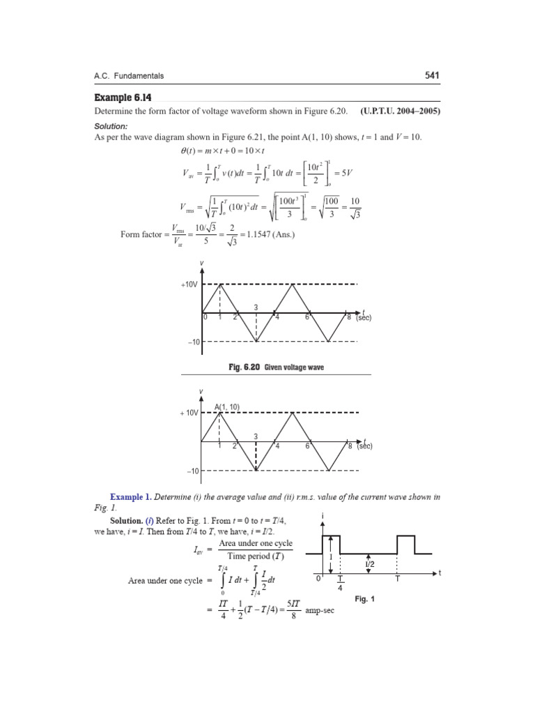 Average and RMS Values of Waveforms | PDF | Root Mean Square ...