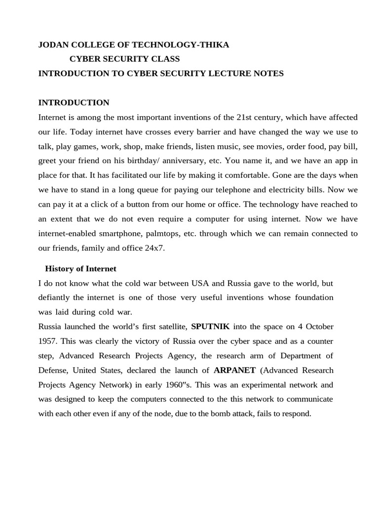 CYBER SECURITY NOTES | PDF | Antivirus Software | Malware