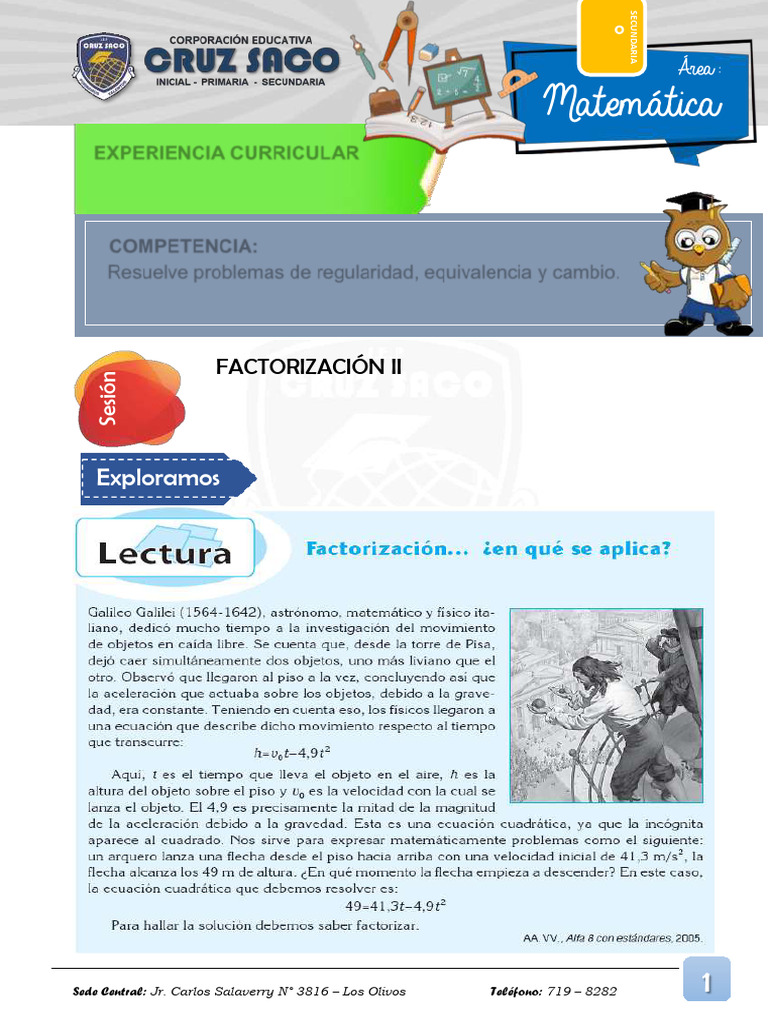 4ºaño Álgebra s4 Factorización II | PDF | Factorización | Álgebra