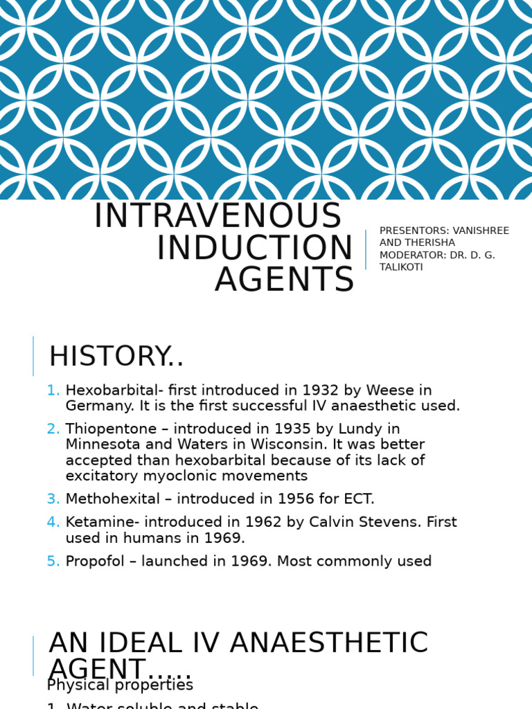 IV Induction Agents | PDF | Anesthesia | Midazolam