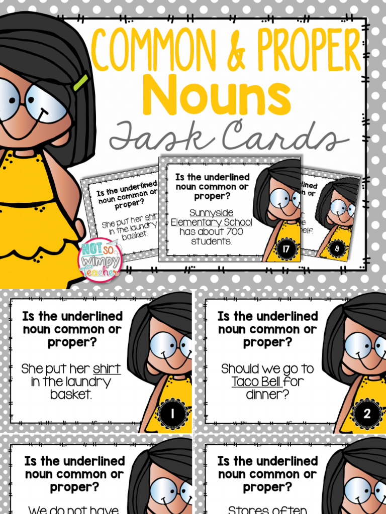 4. Common and Proper Nouns- Task Cards | PDF