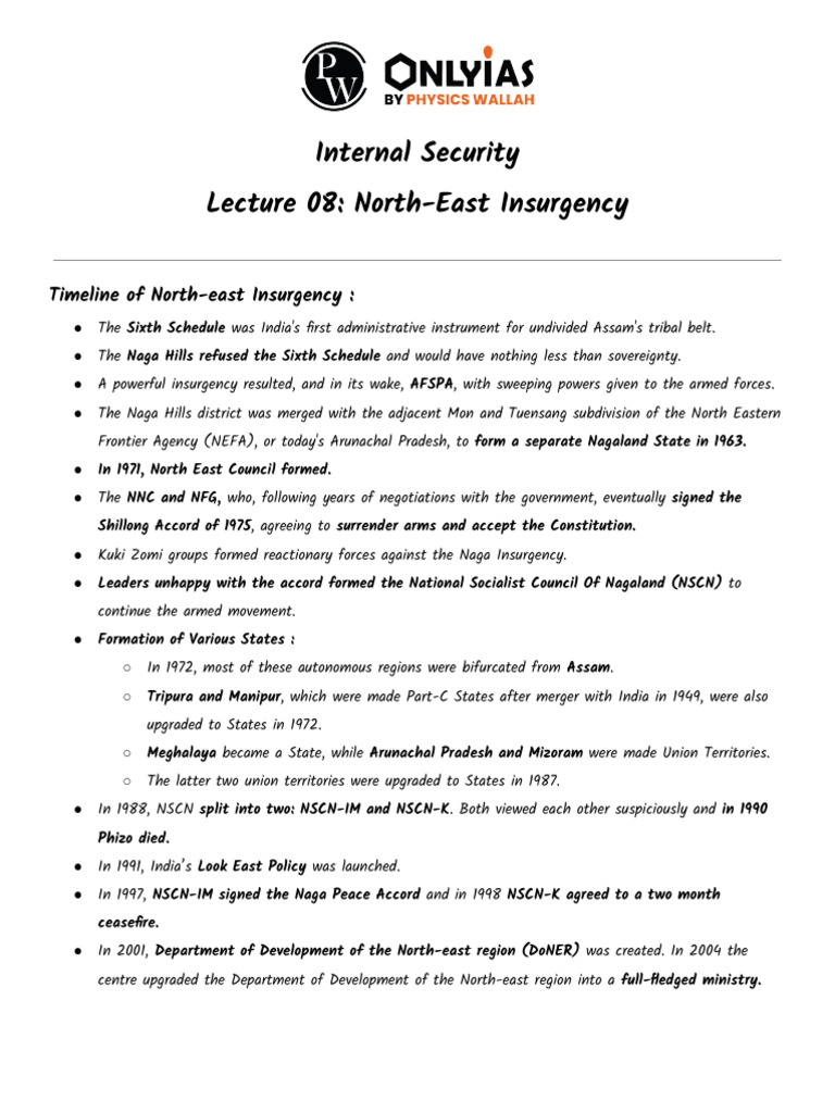Internal Security 08 _ Daily Class Notes | PDF