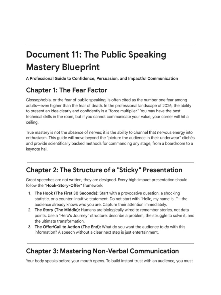 Public Speaking Mastery Guide | PDF | Public Speaking | Human Communication