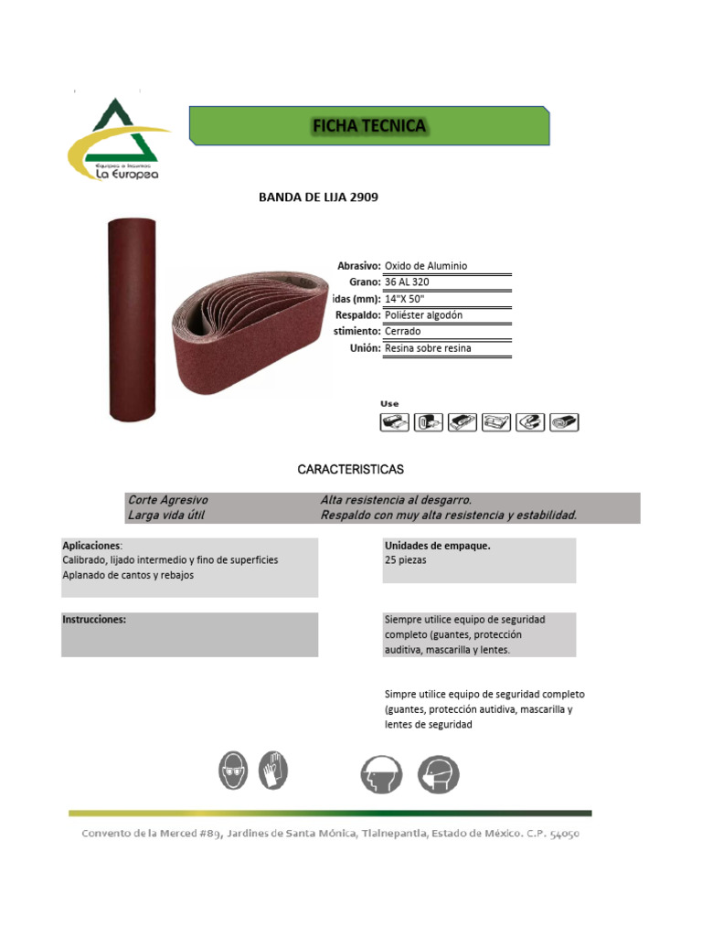 Bandas de Lija 2909 | PDF