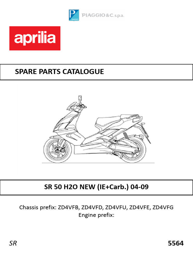 2004-2009 Aprilia SR50-h2o Inj & Carb Parts Manual | PDF | Motor ...