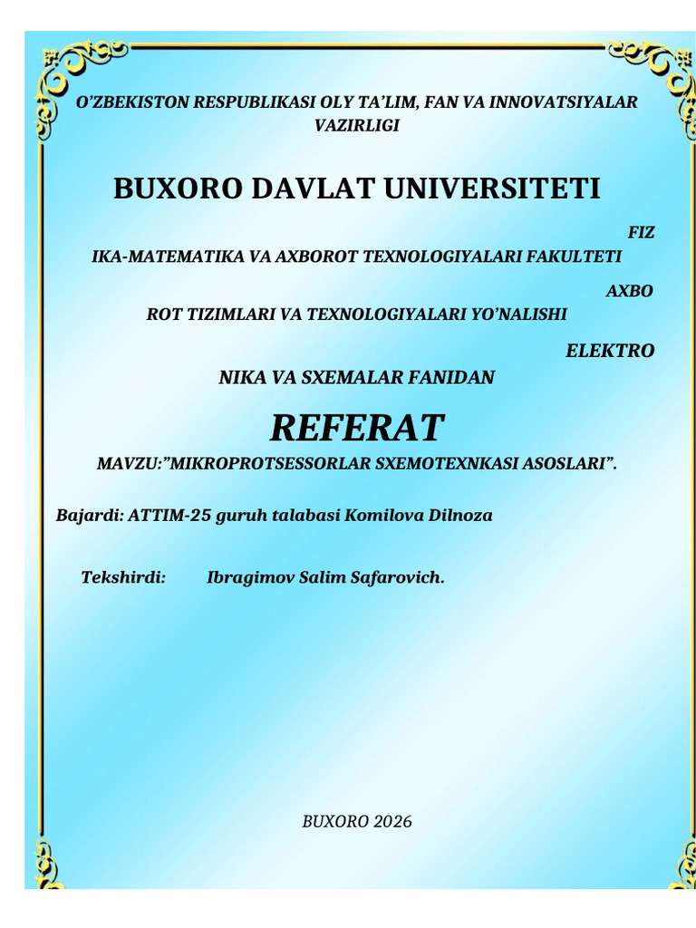 Mustaqil Ish 3 | PDF