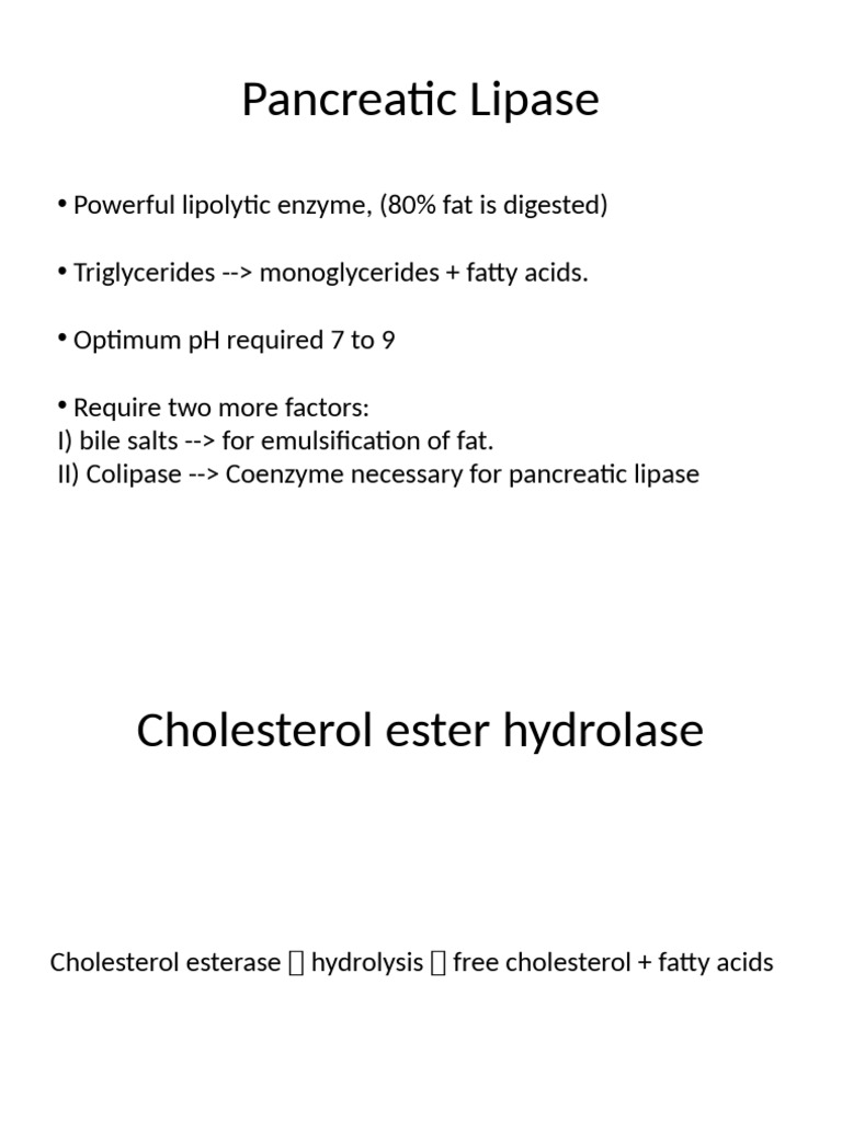 Pancreatic Lipase | PDF | Pancreas | Anatomy