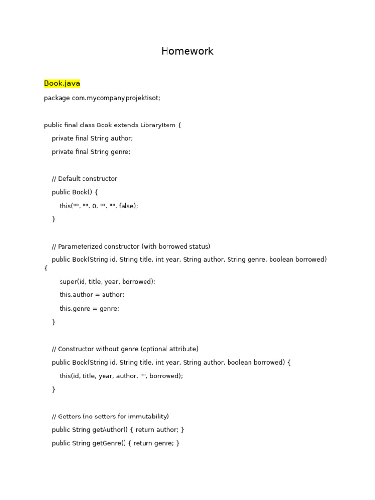 Homework 2 | PDF | Constructor (Object Oriented Programming) | Programming