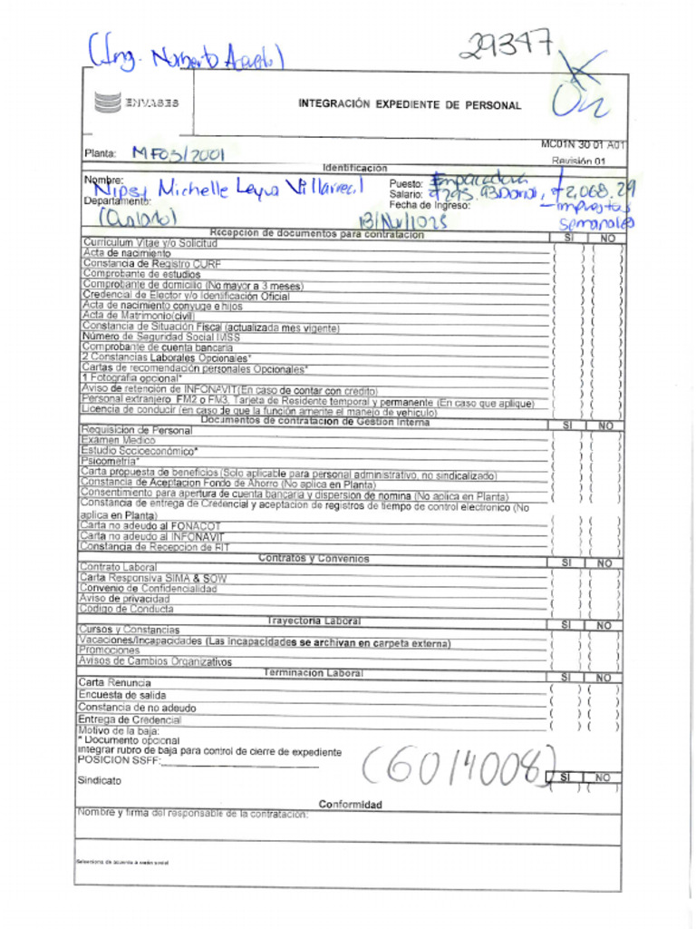 Nipsi Michelle Leyva Villareal Empacadora | PDF