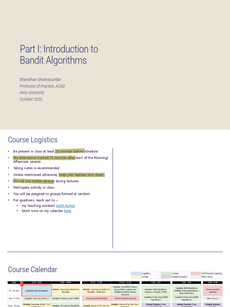 Part I - Bandit Algorithms | PDF | Probability Distribution ...