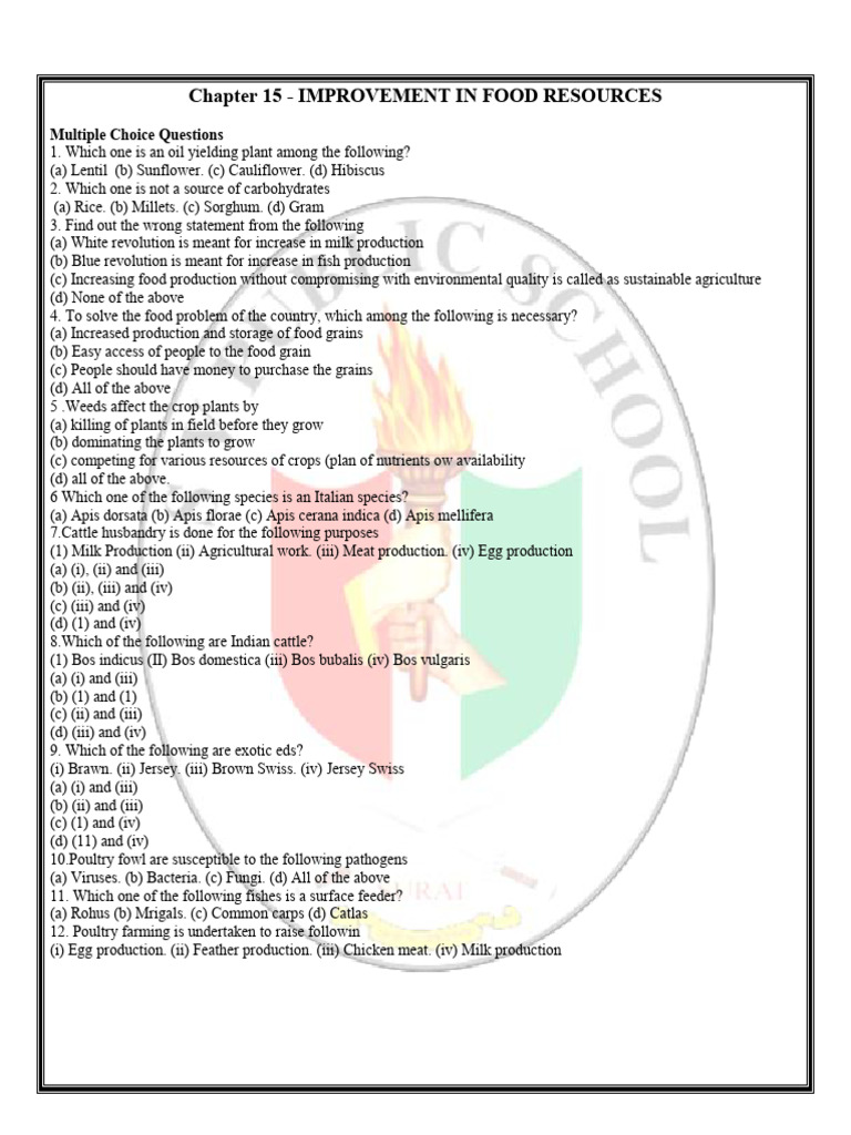 9th Science Ch.12 MCQ | PDF