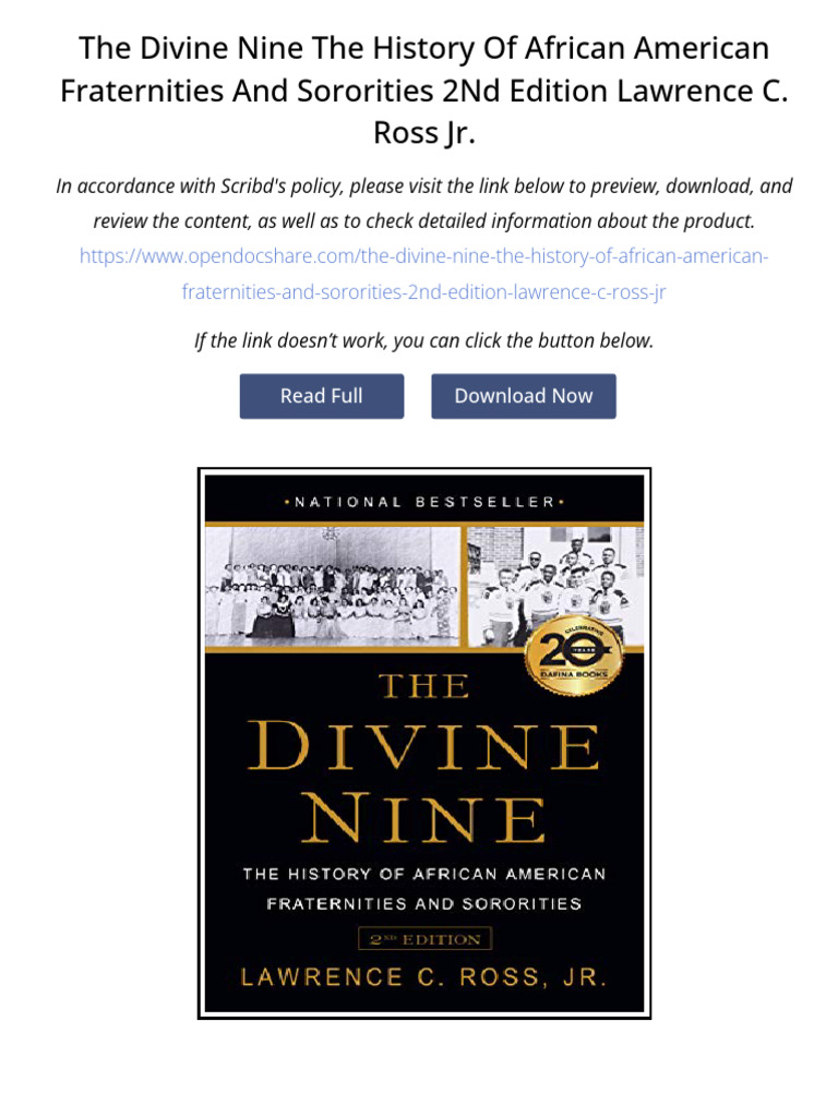 The Divine Nine The History of African American Fraternities and ...
