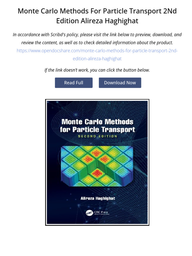 Monte Carlo Methods for Particle Transport 2nd Edition Alireza ...