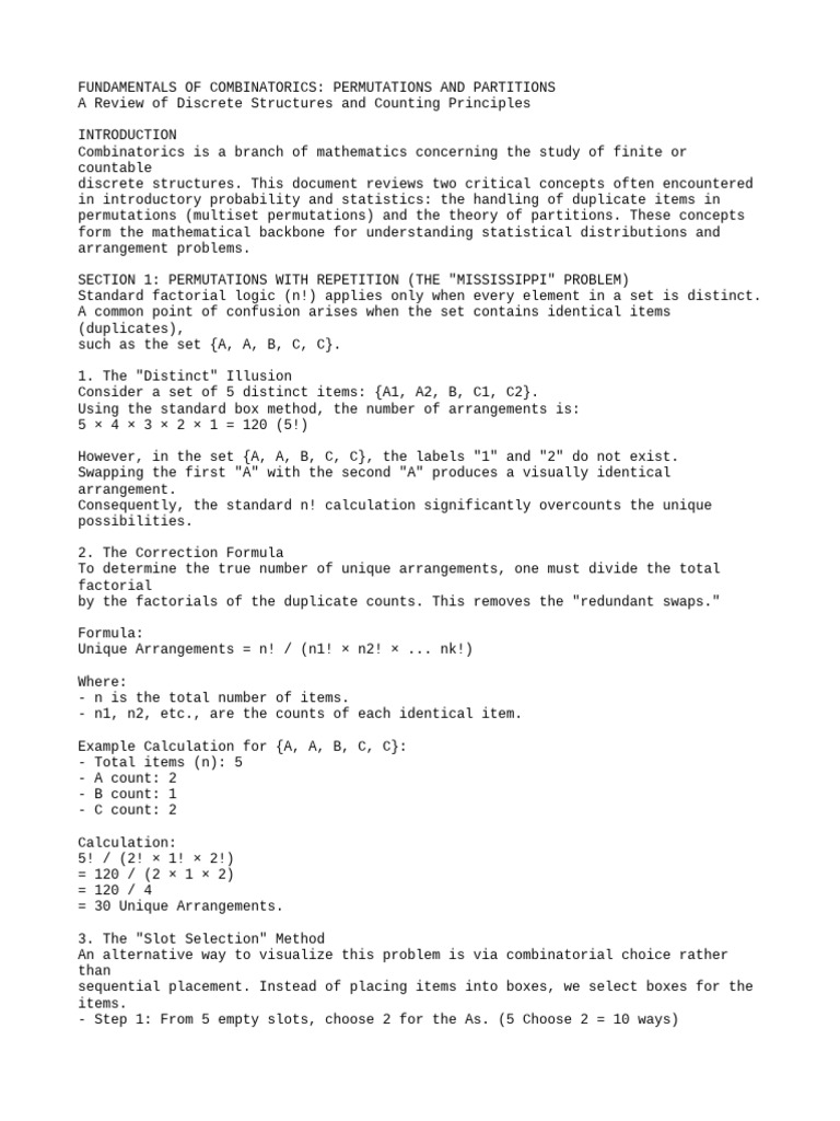 Combinatorics: Permutations & Partitions | PDF | Number Theory ...