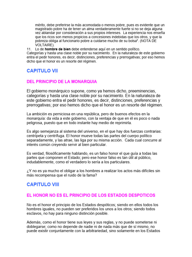 Baron de Montesquieu - El Espíritu de Las Leyes-imprimir | PDF | Nobleza