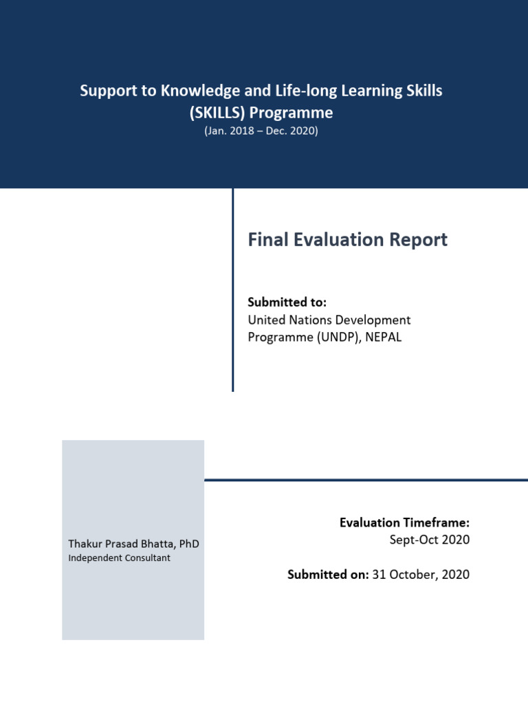 The Best Final Evaluation Report_SKILLS_2020 | PDF | Vocational ...