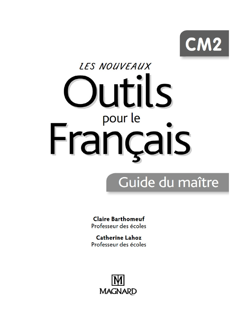 Les Nouveaux Outils Pour Le Français CM2 GM | PDF