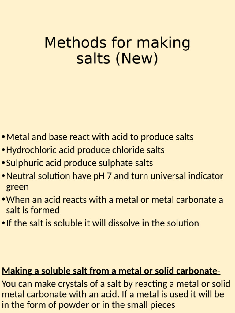 Methods for Making Salts (NEW) | PDF | Salt (Chemistry) | Fertilizer