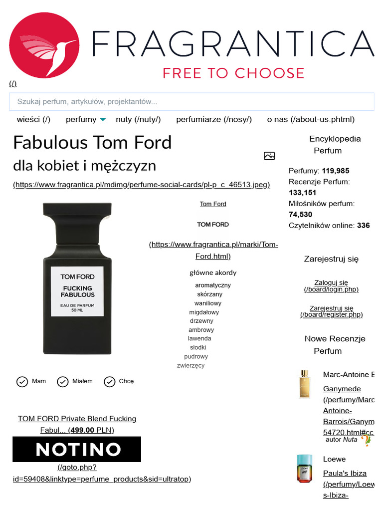 Fabulous Tom Ford Perfumy - To Perfumy Dla Kobiet i Mężczyzn 2017 | PDF