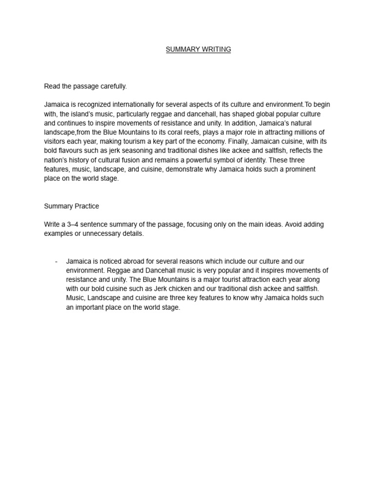 Language Summary Writing | PDF