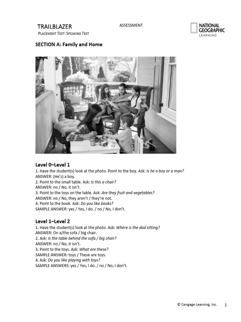 Speaking Test Assessment Guide | PDF | Classroom