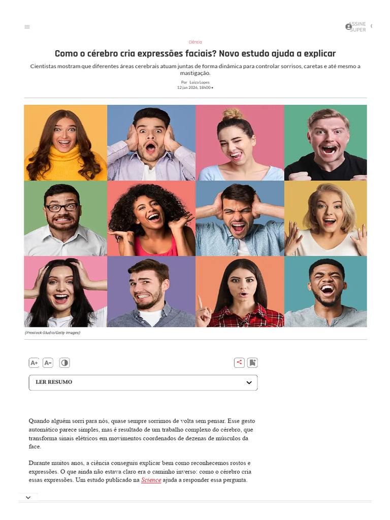 Como o cérebro cria expressões faciais_ Novo estudo ajuda a explicar ...