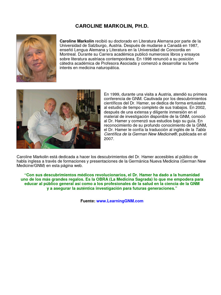 Caroline Markolin y la Medicina GNM | PDF