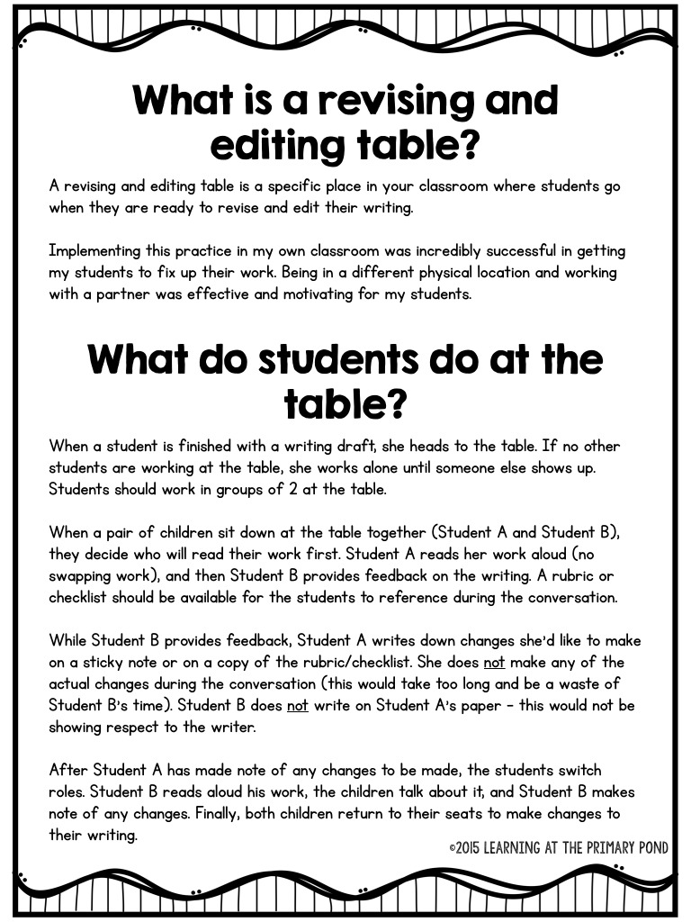 Revising and Editing Table Materials | PDF | Learning