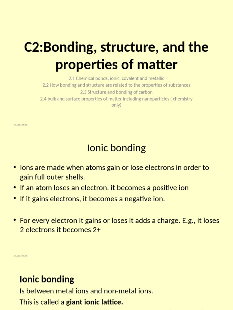 C2 Flashcards | PDF | Chemical Bond | Ion