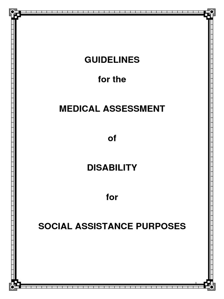 Medical Assessment Guidelines for Disability | PDF | Disability | Mood ...