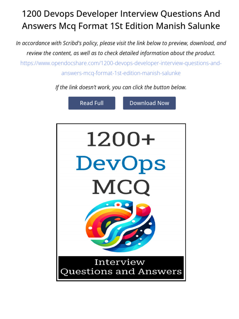 1200 DevOps Developer Interview Questions and Answers MCQ Format 1st ...