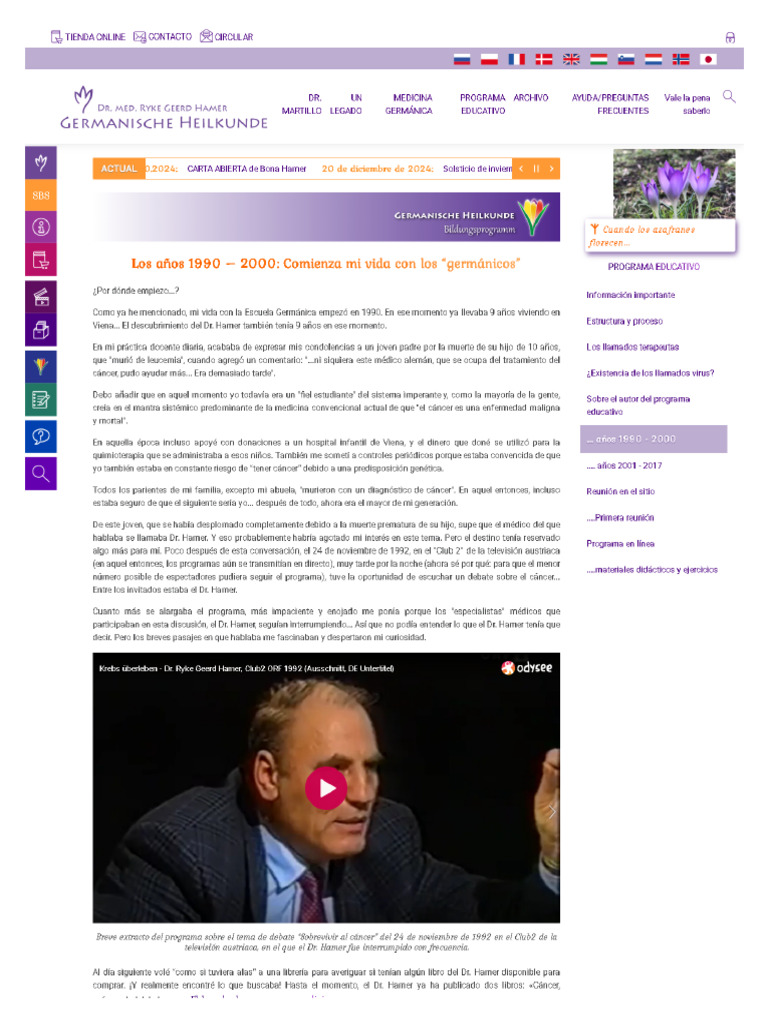 Screencapture Germanische Heilkunde Dr Hamer Bildungsprogramm Bp Entw ...