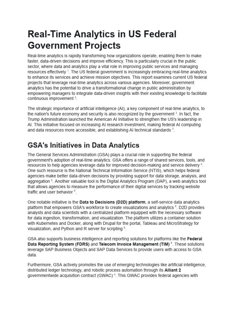 Real-Time Analytics in US Federal Projects | PDF | Analytics ...