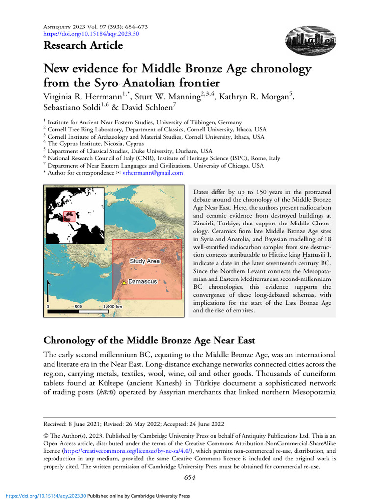 Middle Bronze Age Chronology Evidence | PDF | Bronze Age | Hittites