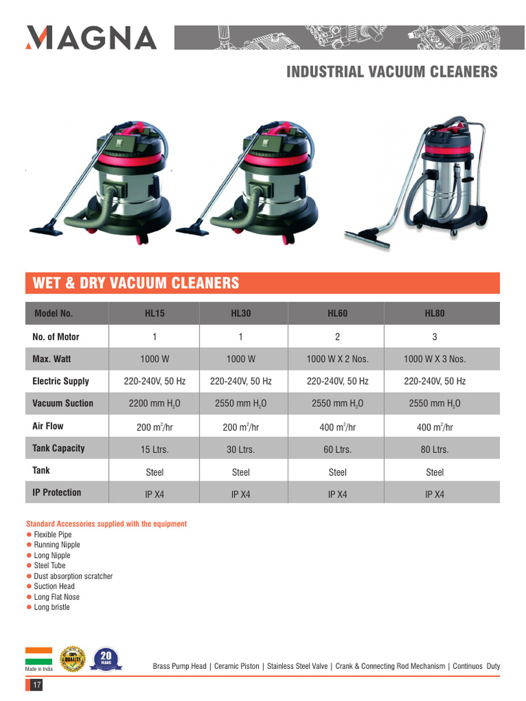 Industrial Wet & Dry Vacuum Cleaners | PDF