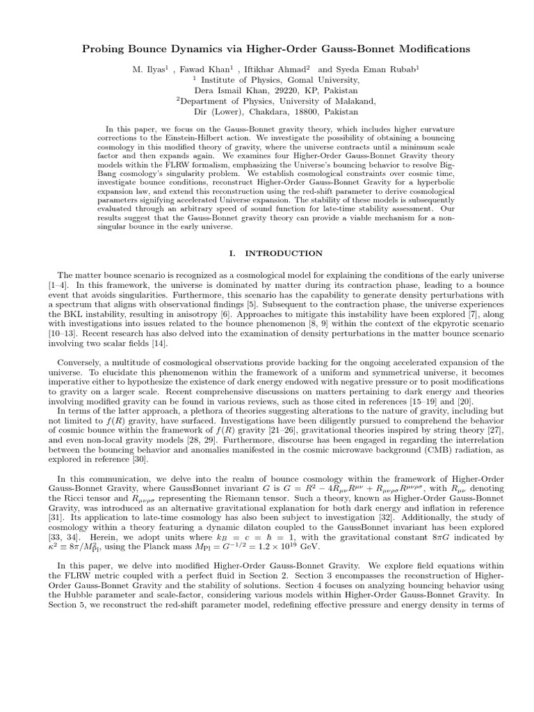 Probing Bounce Dynamics via Higher-Order Gauss-Bonnet Modifications 3 ...