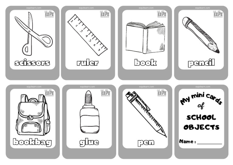 [B] School Objects | PDF
