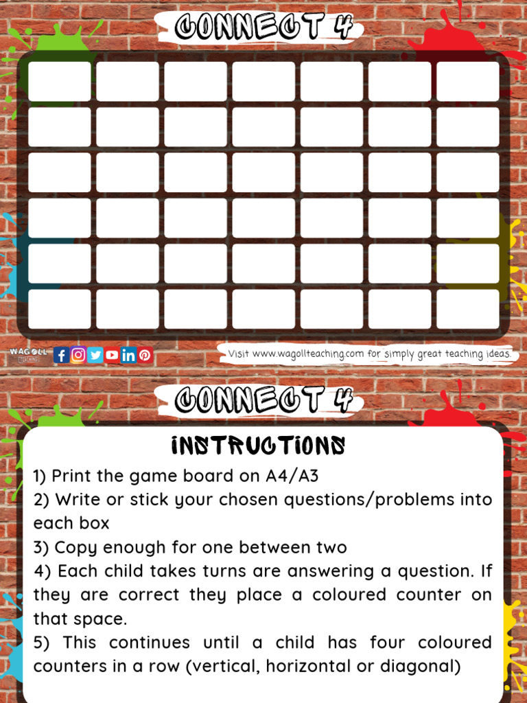 Connect 4 Template | PDF