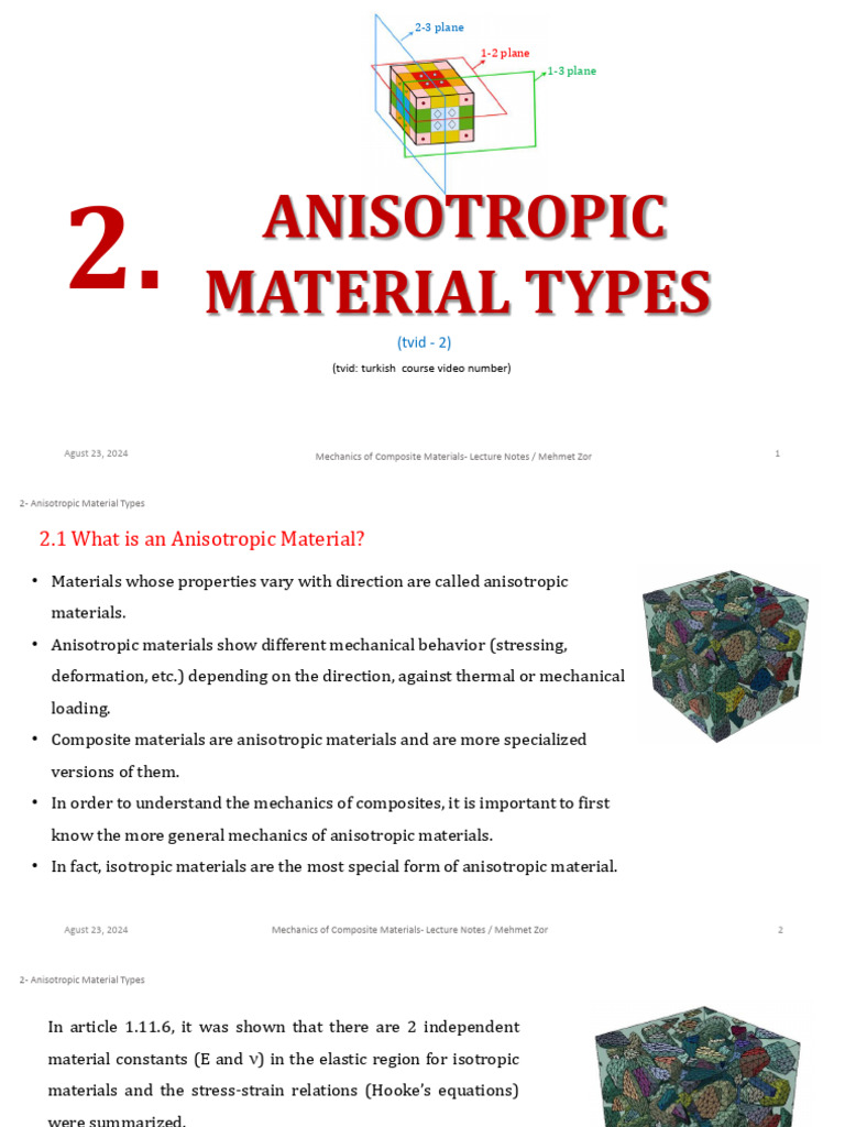 Anisotropic Material Types Explained | PDF | Elasticity (Physics ...