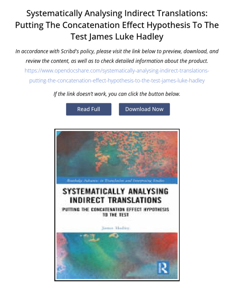 Systematically Analysing Indirect Translations: Putting the ...
