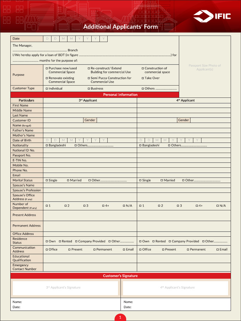 1648715029_2. IFIC Bank Banijjik Bastu Rin Form (Additional Applicant ...