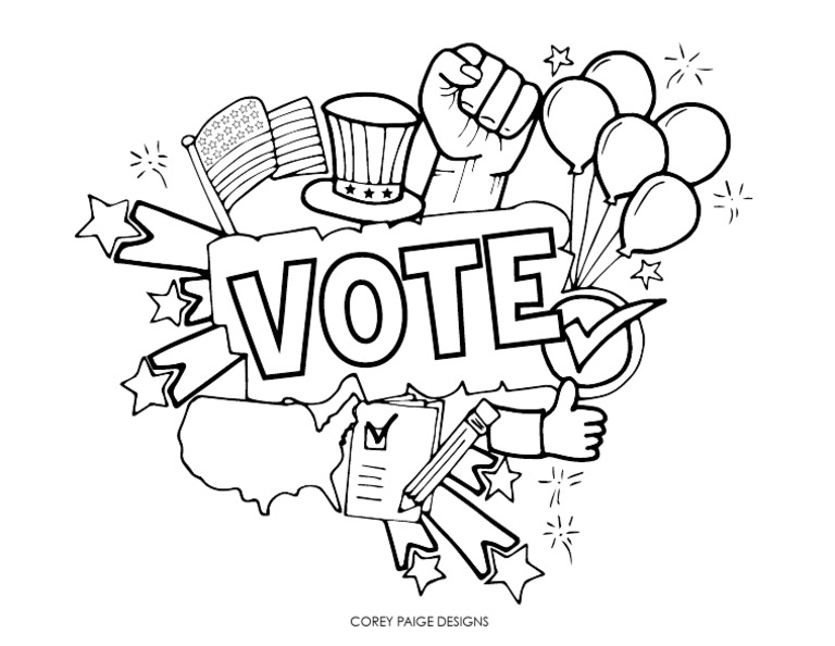 Vote Coloring Sheet 1 - CoreyPaige | PDF