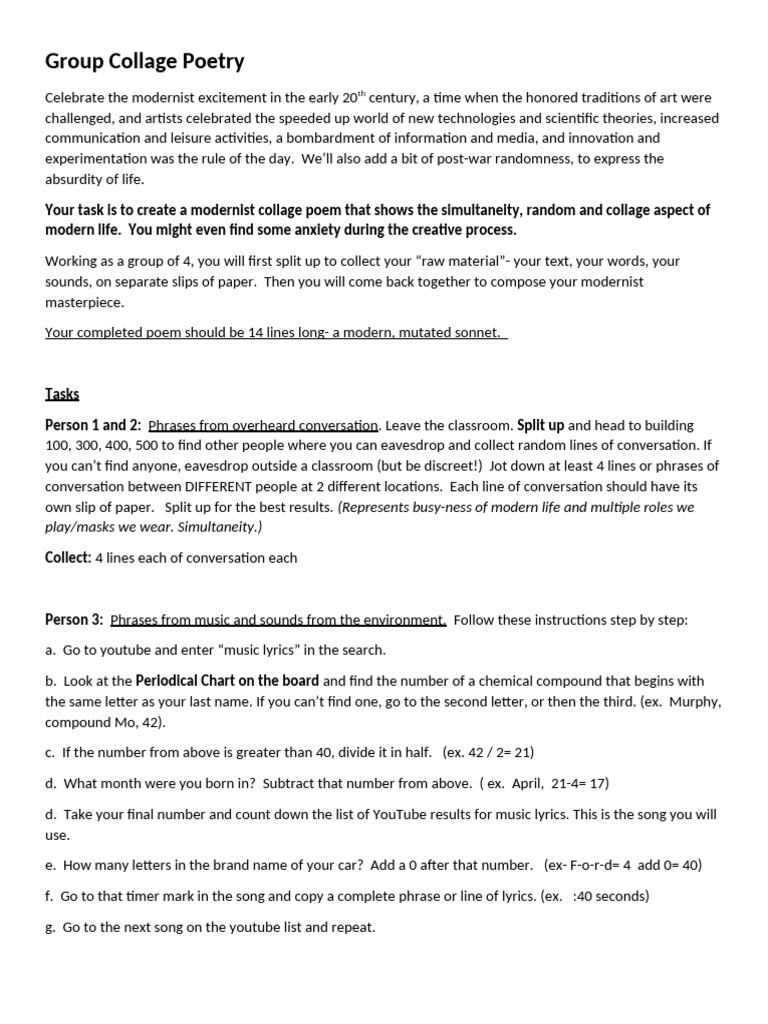 Group Collage Poetry | PDF | Poetry | Human Communication