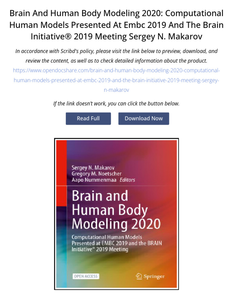 Brain and Human Body Modeling 2020: Computational Human Models ...
