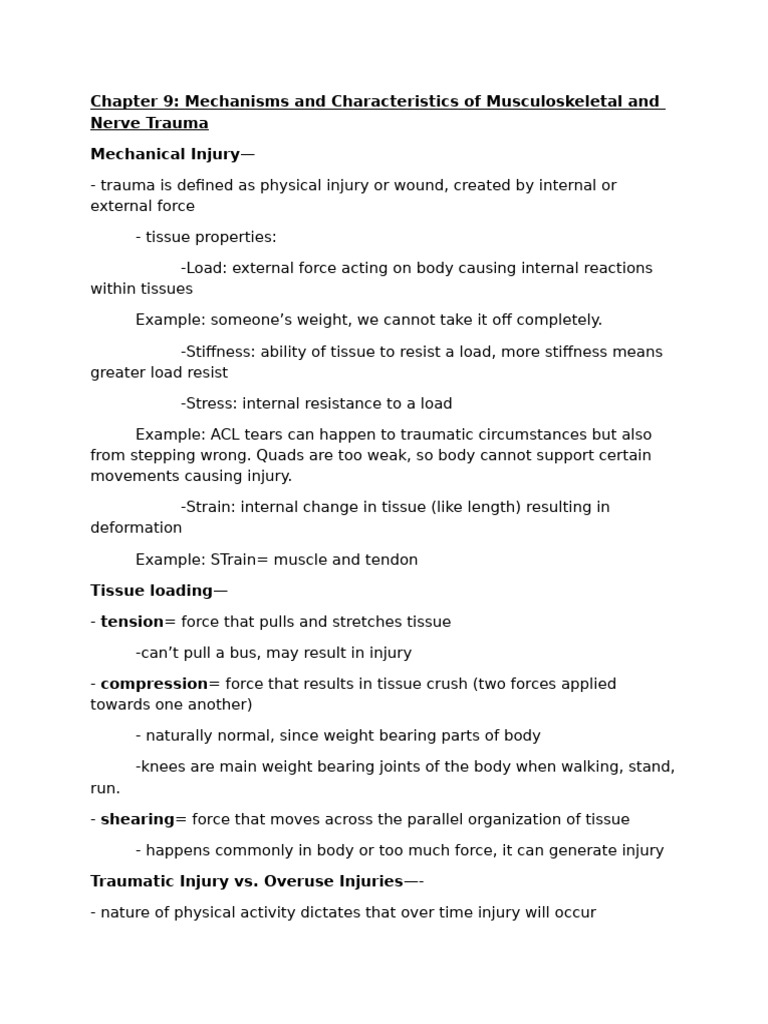Musculoskeletal and Nerve Trauma Insights | PDF