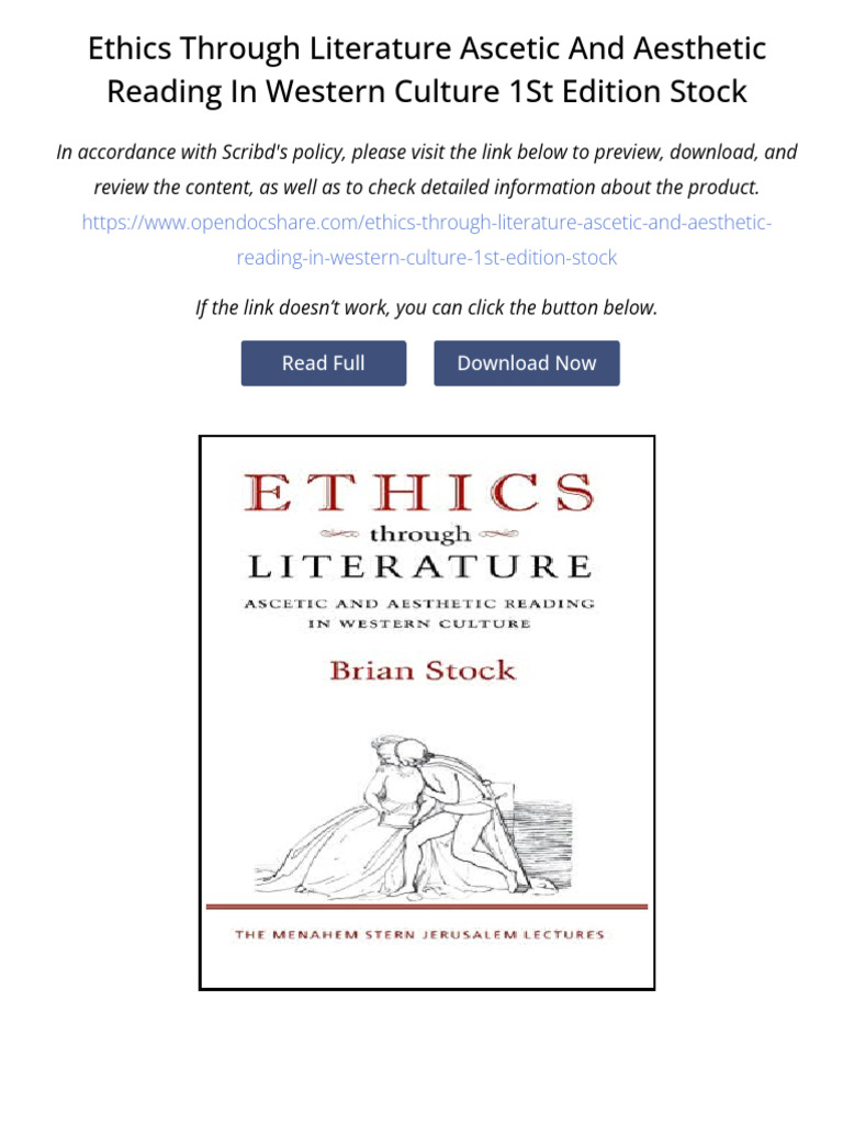 Ethics through Literature Ascetic and Aesthetic Reading in Western ...