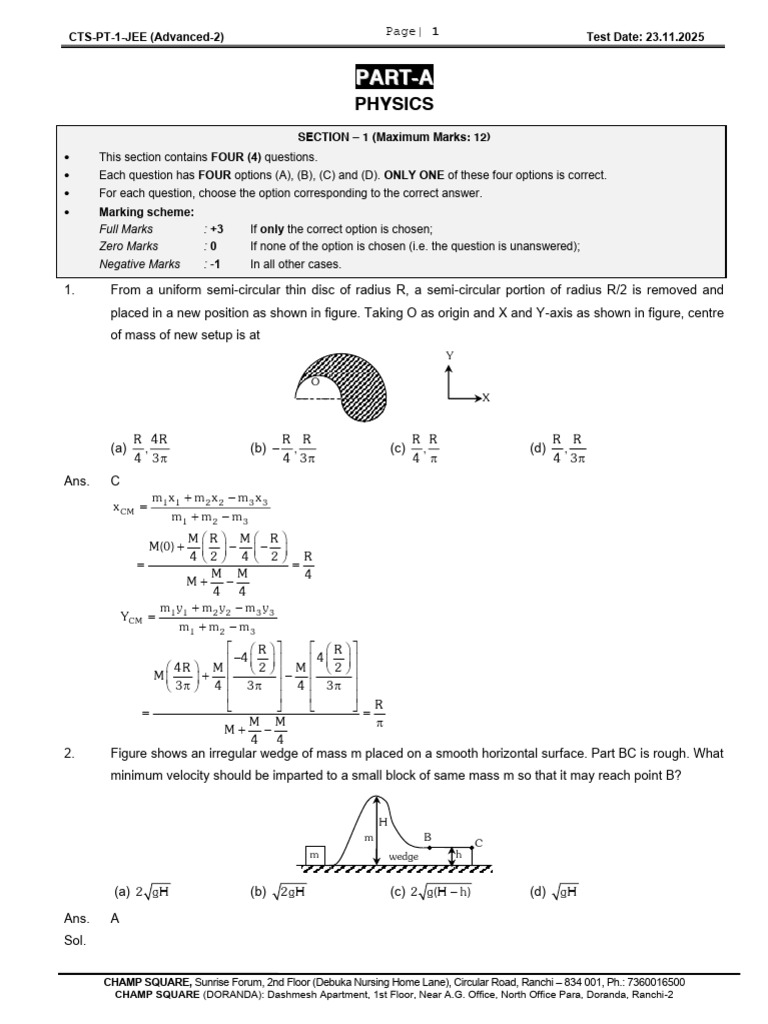 Paper - 2 - QA | PDF | Tension (Physics) | Force