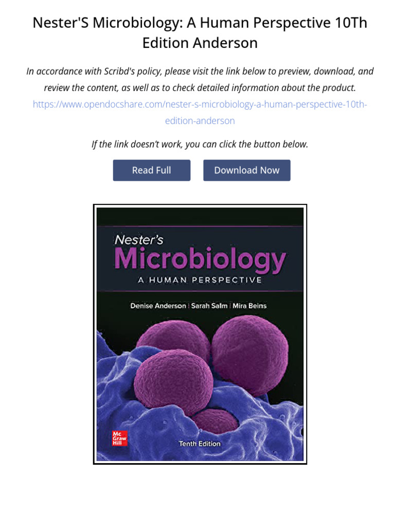 Nester's Microbiology: A Human Perspective 10th Edition Anderson | PDF ...